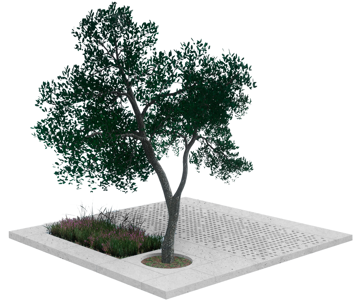 Straight | Deer Concrete | Grass paver, grass concrete tile, permeable ...